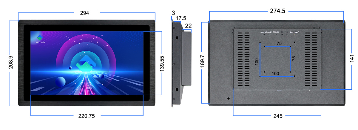 10.1-inch 3mm Bezel Touch Monitor (16:10) - Saivytech